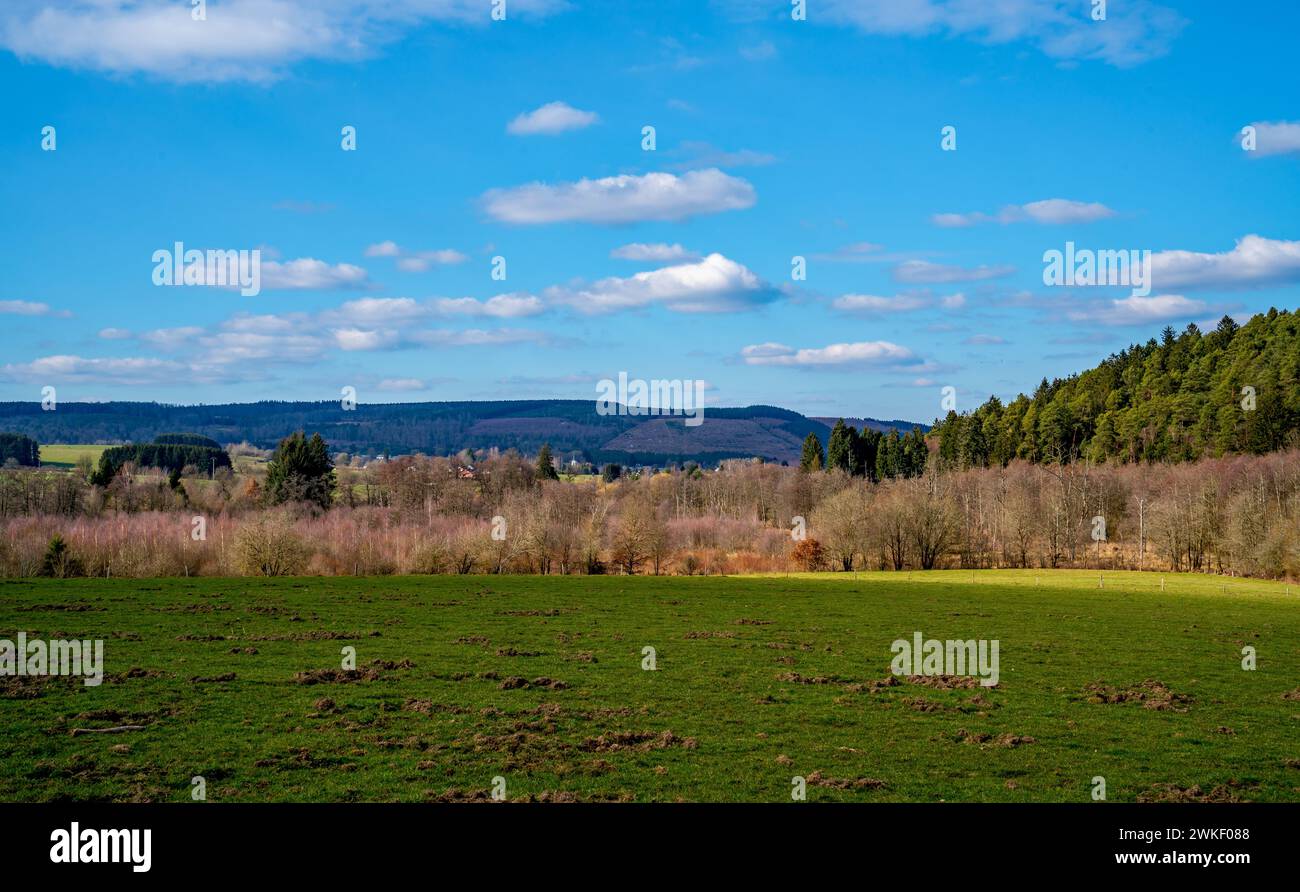 Panorama in a rural landscape in the Ardennes, Belgium Stock Photo - Alamy