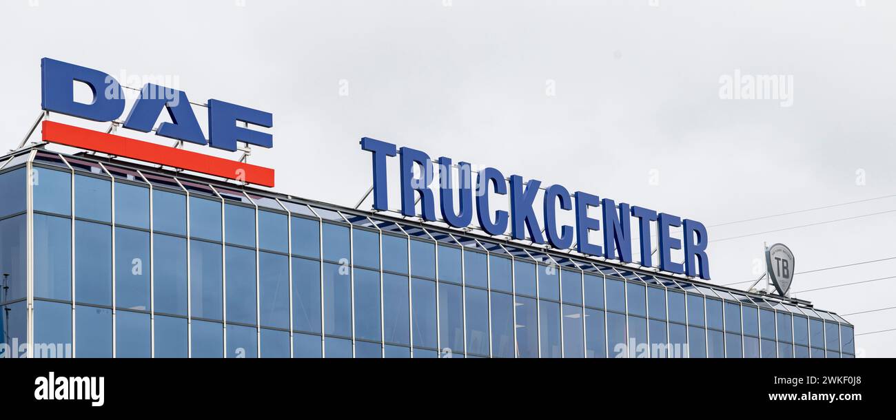 Ede, The Netherlands - February 11, 2024: DAF Truck center in Ede The ...