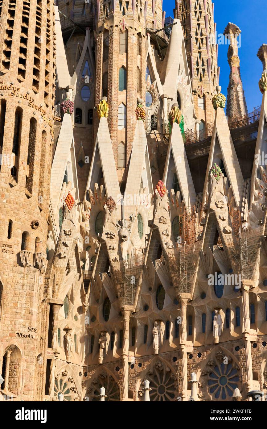 Facade of the Passion, the Sagrada Familia Basilica. Barcelona. Spain ...