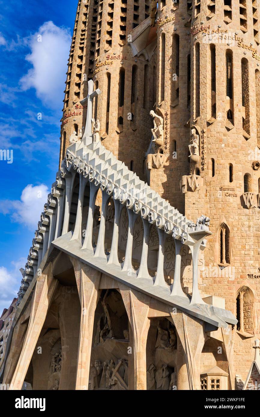 Facade of the Passion, the Sagrada Familia Basilica. Barcelona. Spain ...