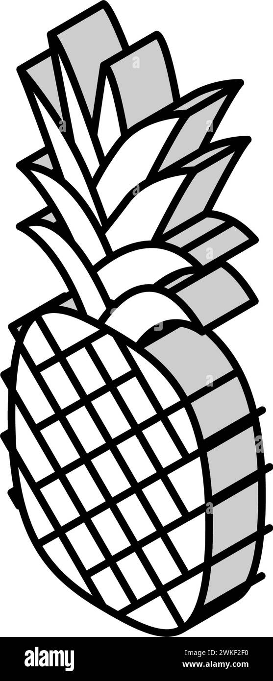 pineapple one whole isometric icon vector illustration Stock Vector ...
