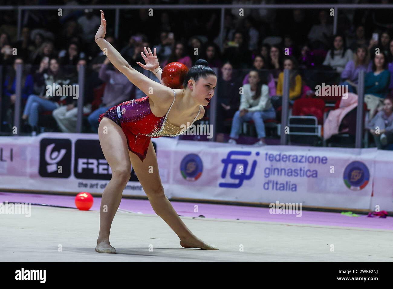 Chieti, Italy. 18th Feb, 2024. Milena Baldassarri of Ginnastica Fabriano seen during Rhythmic ...