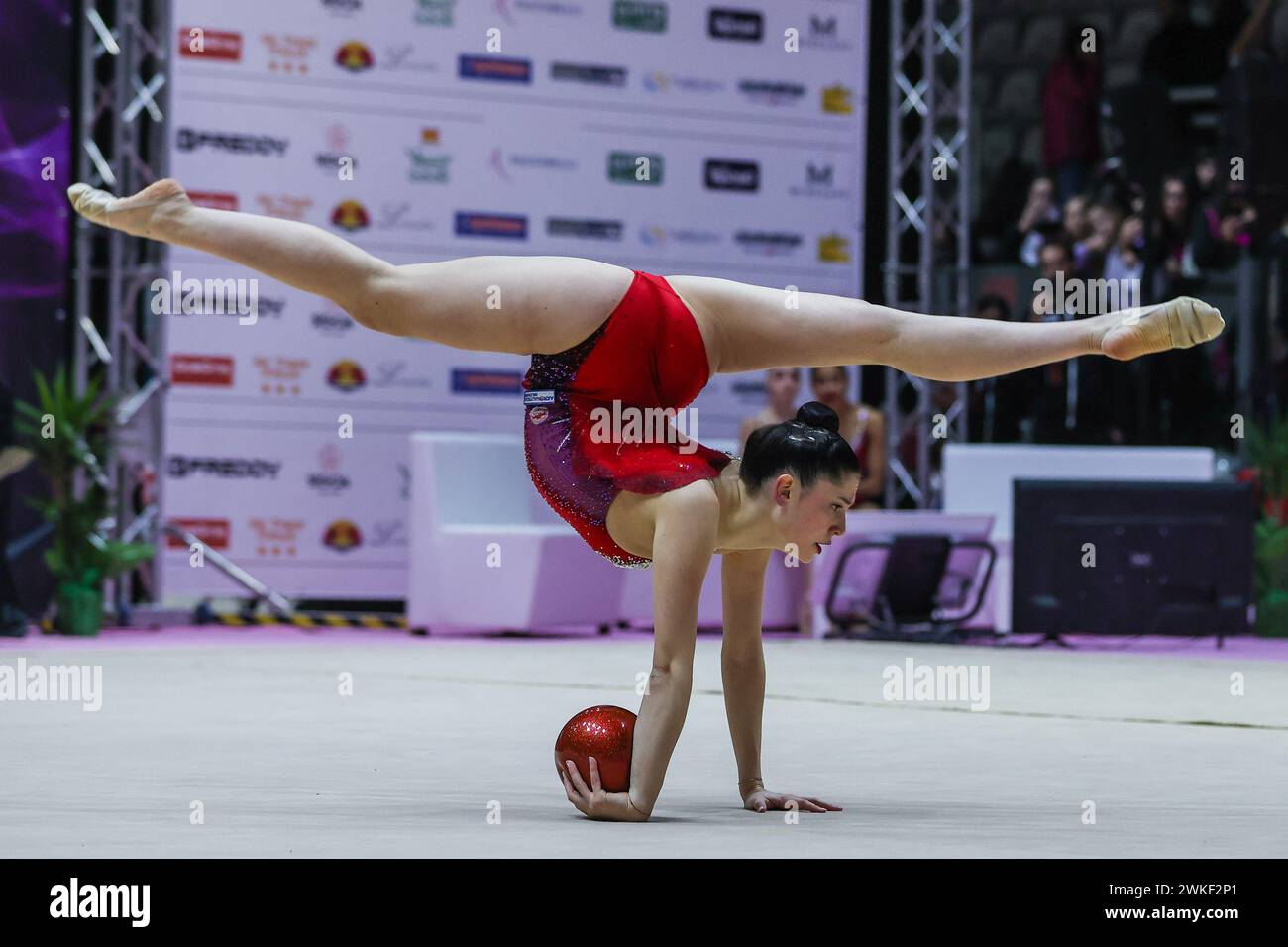 Chieti, Italy. 18th Feb, 2024. Milena Baldassarri of Ginnastica Fabriano seen during Rhythmic ...