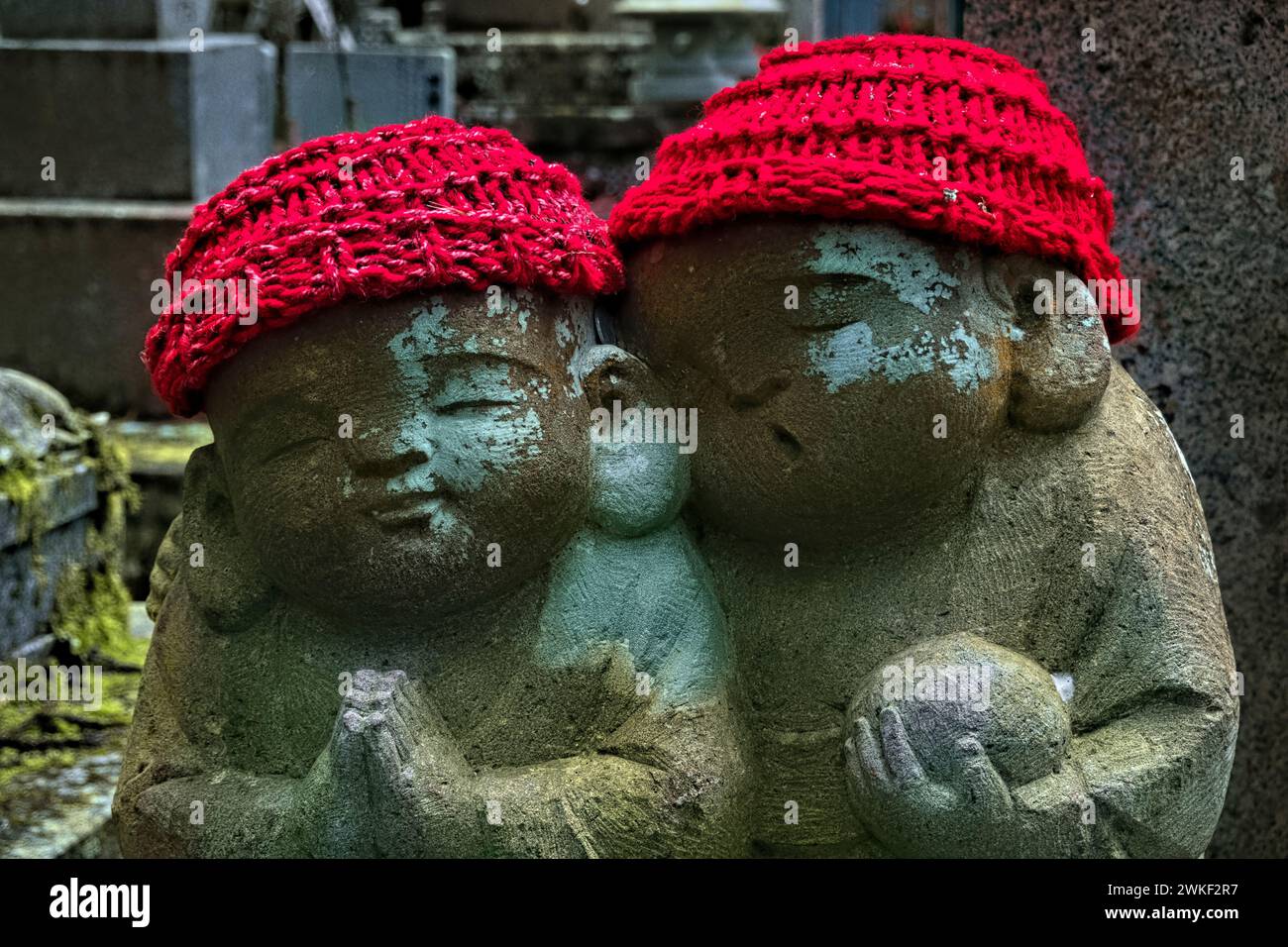 Jizo statues in the Okunoin Cemetery, Mount Koya (Koyasan), Wakayama ...