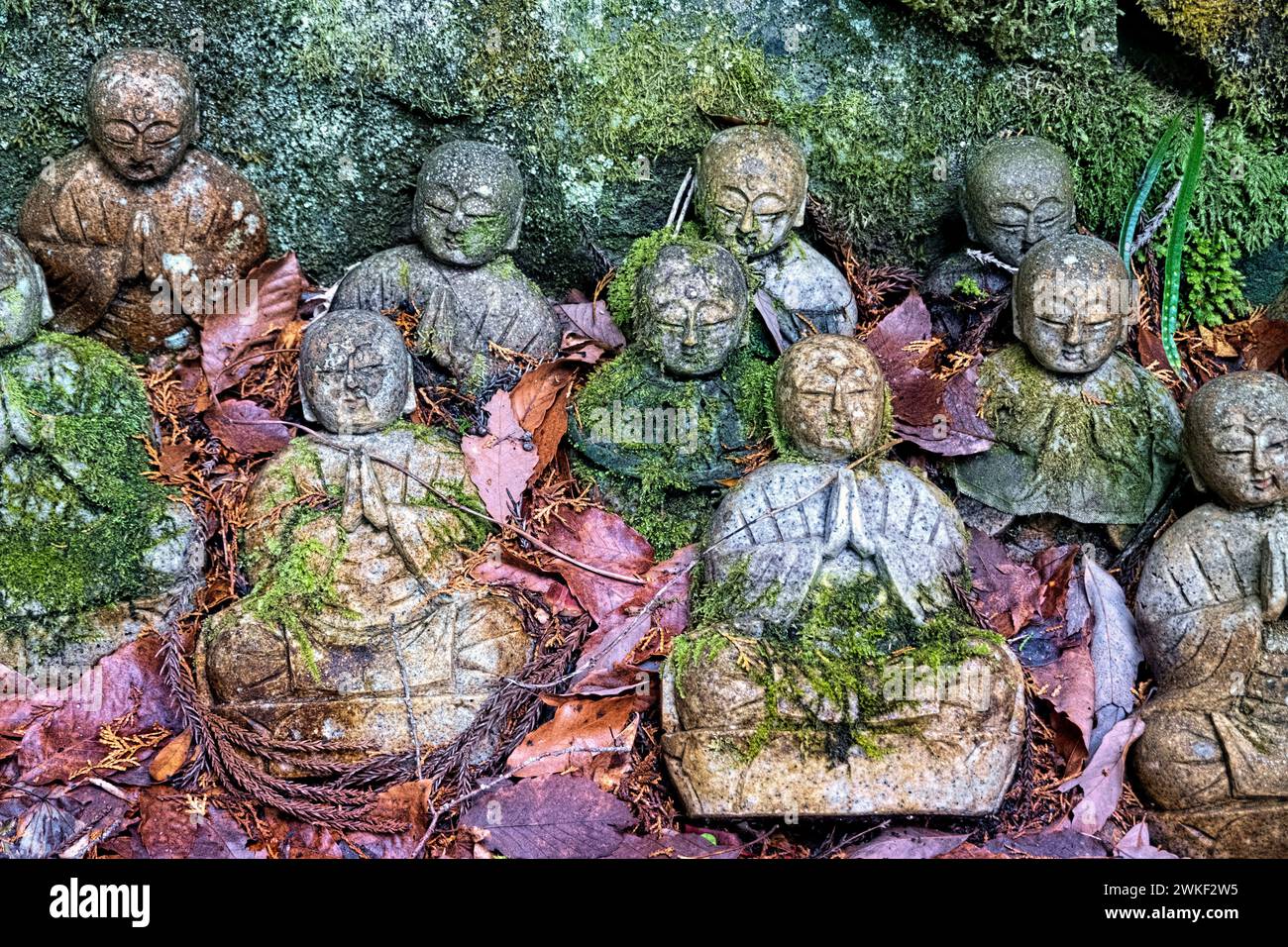Jizo statues in the Okunoin Cemetery, Mount Koya (Koyasan), Wakayama ...
