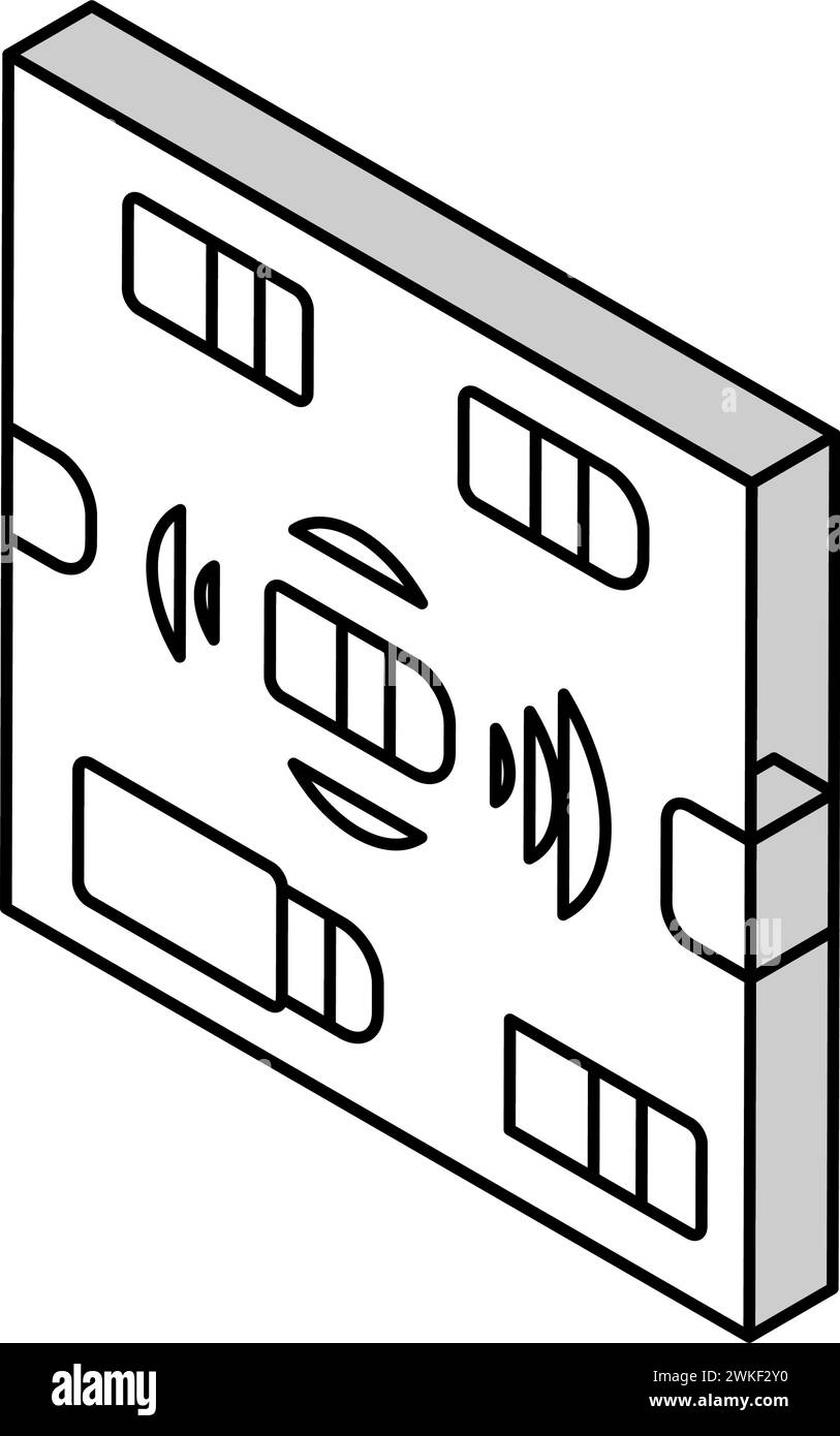 road sensing self vehicle isometric icon vector illustration Stock ...