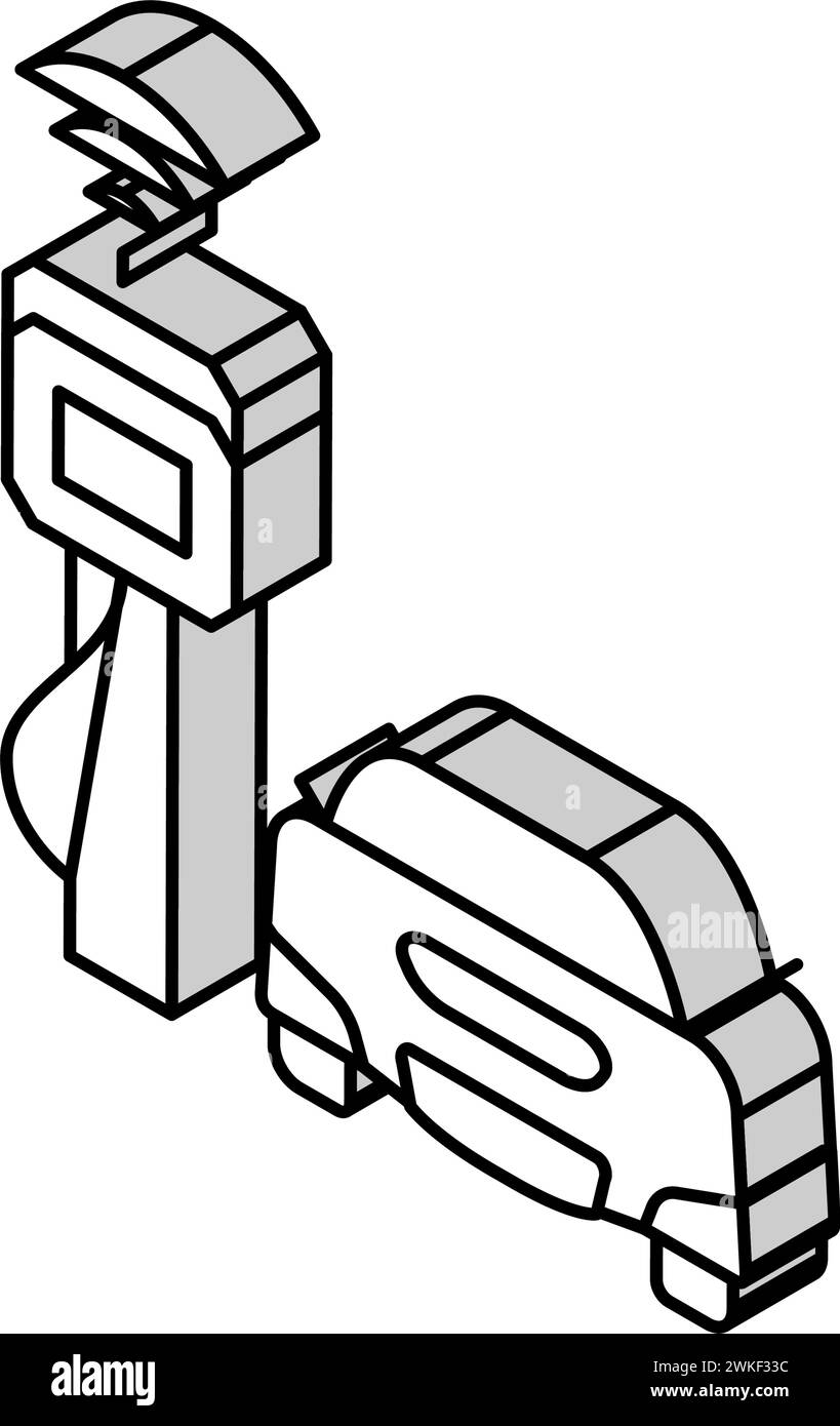 road radar self vehicle isometric icon vector illustration Stock Vector ...