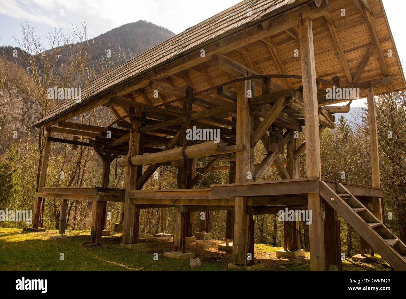 Golobar Telpher Line lower station, Slovenia - an historic timber cable ...