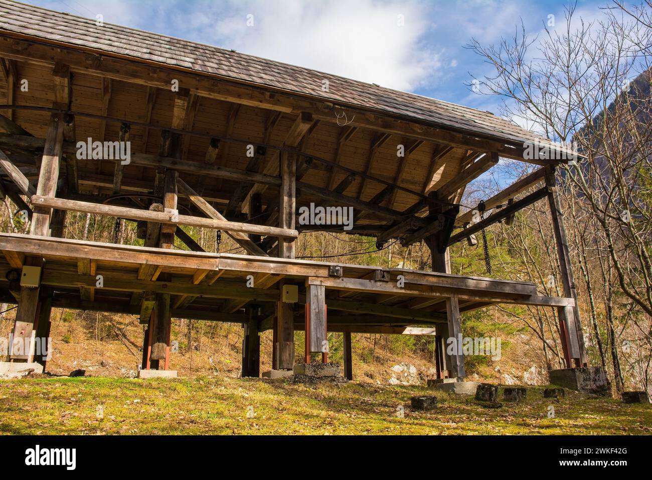 Golobar Telpher Line lower station, Slovenia - an historic timber cable ...