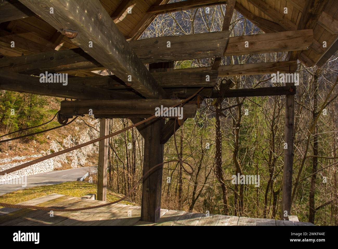 Golobar Telpher Line lower station, Slovenia - an historic timber cable ...