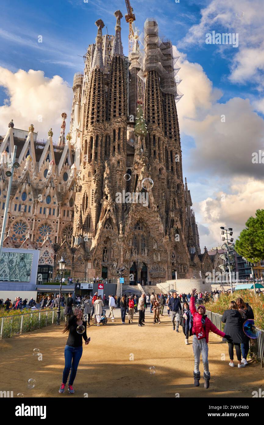 Facade of the Nativity, The Sagrada Familia Basilica. Barcelona. Spain ...