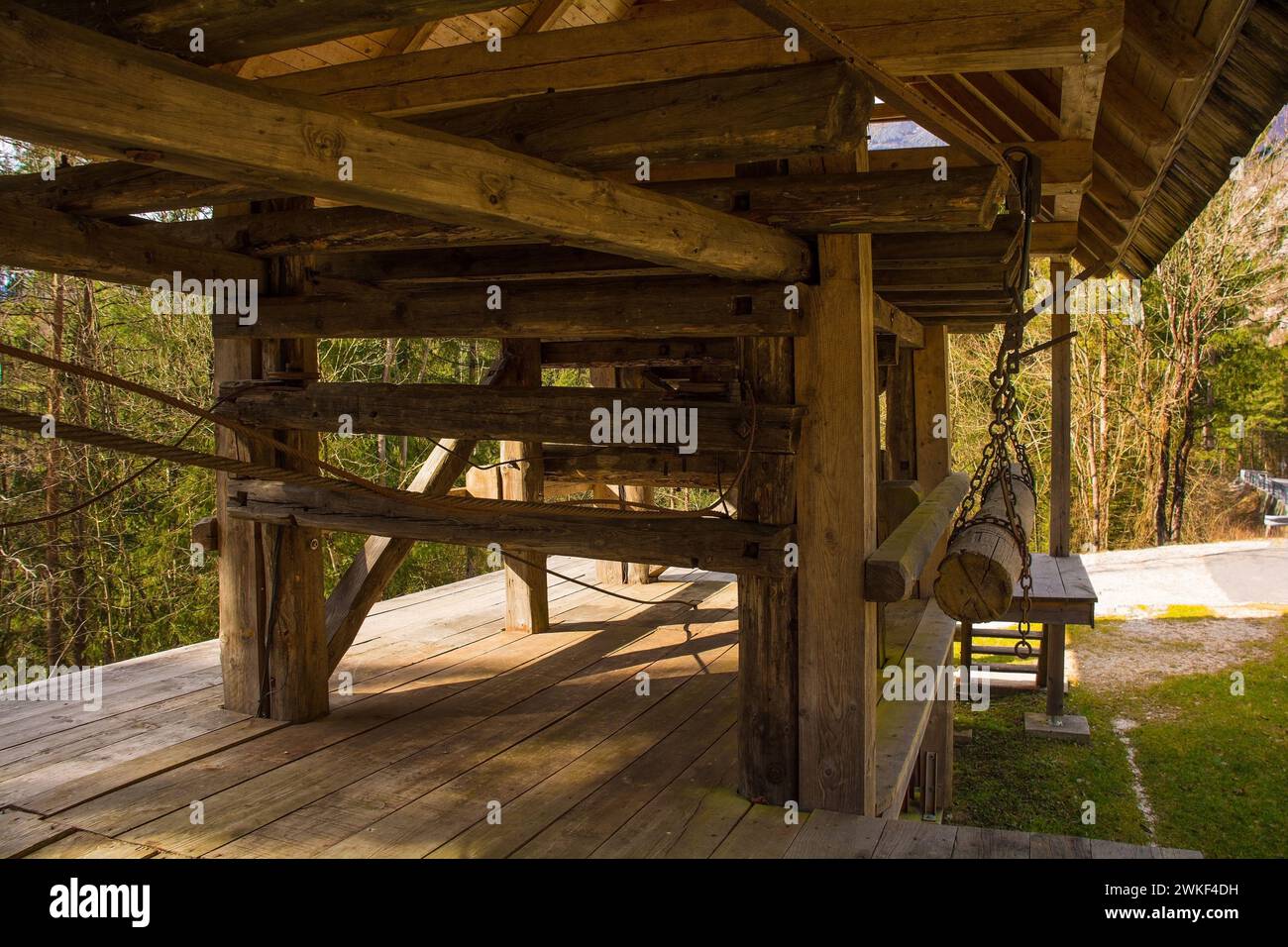 Golobar Telpher Line lower station, Slovenia - an historic timber cable ...