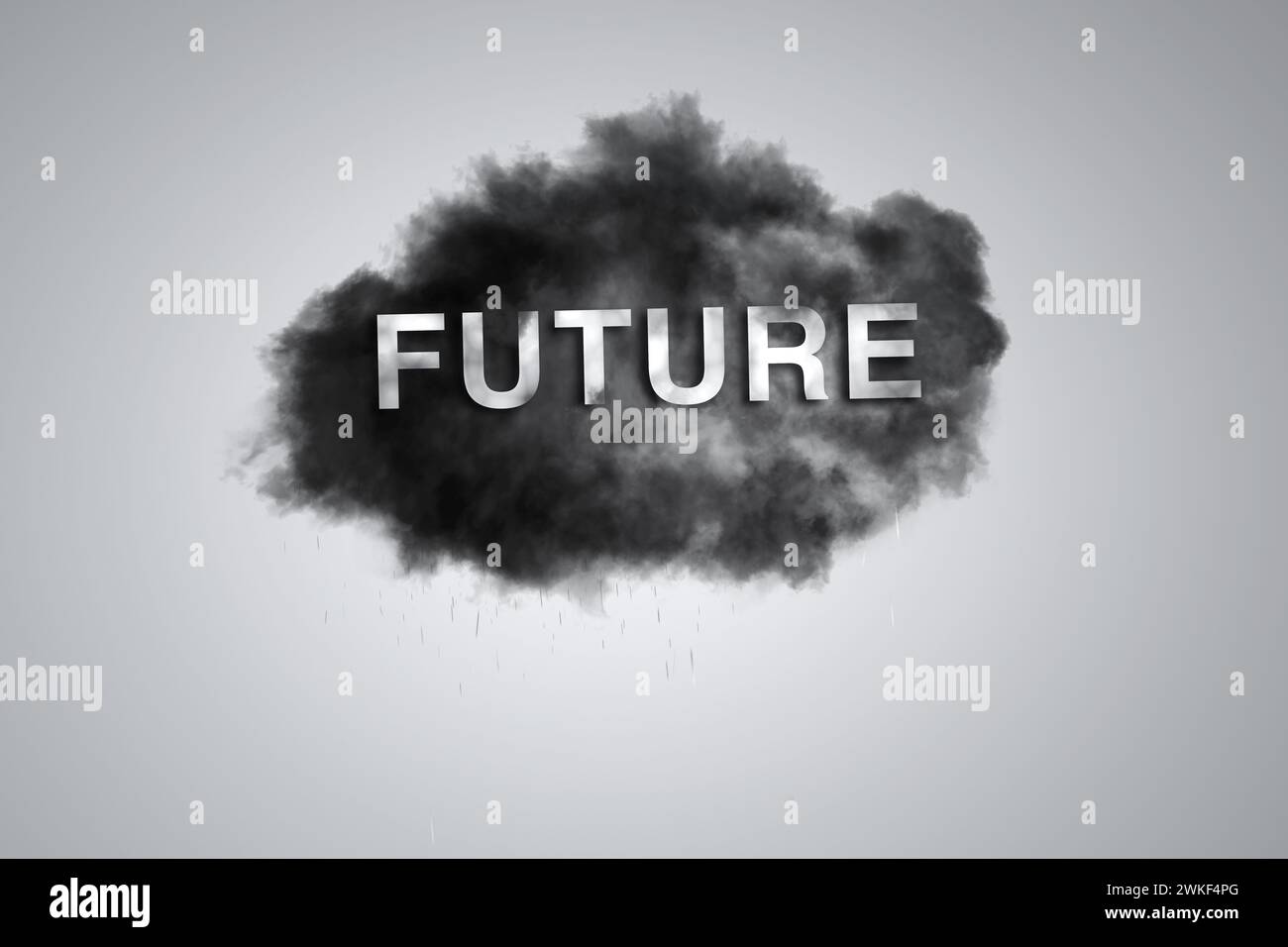 Dark Rain Cloud Labeled with the Word Future Stock Photo - Alamy