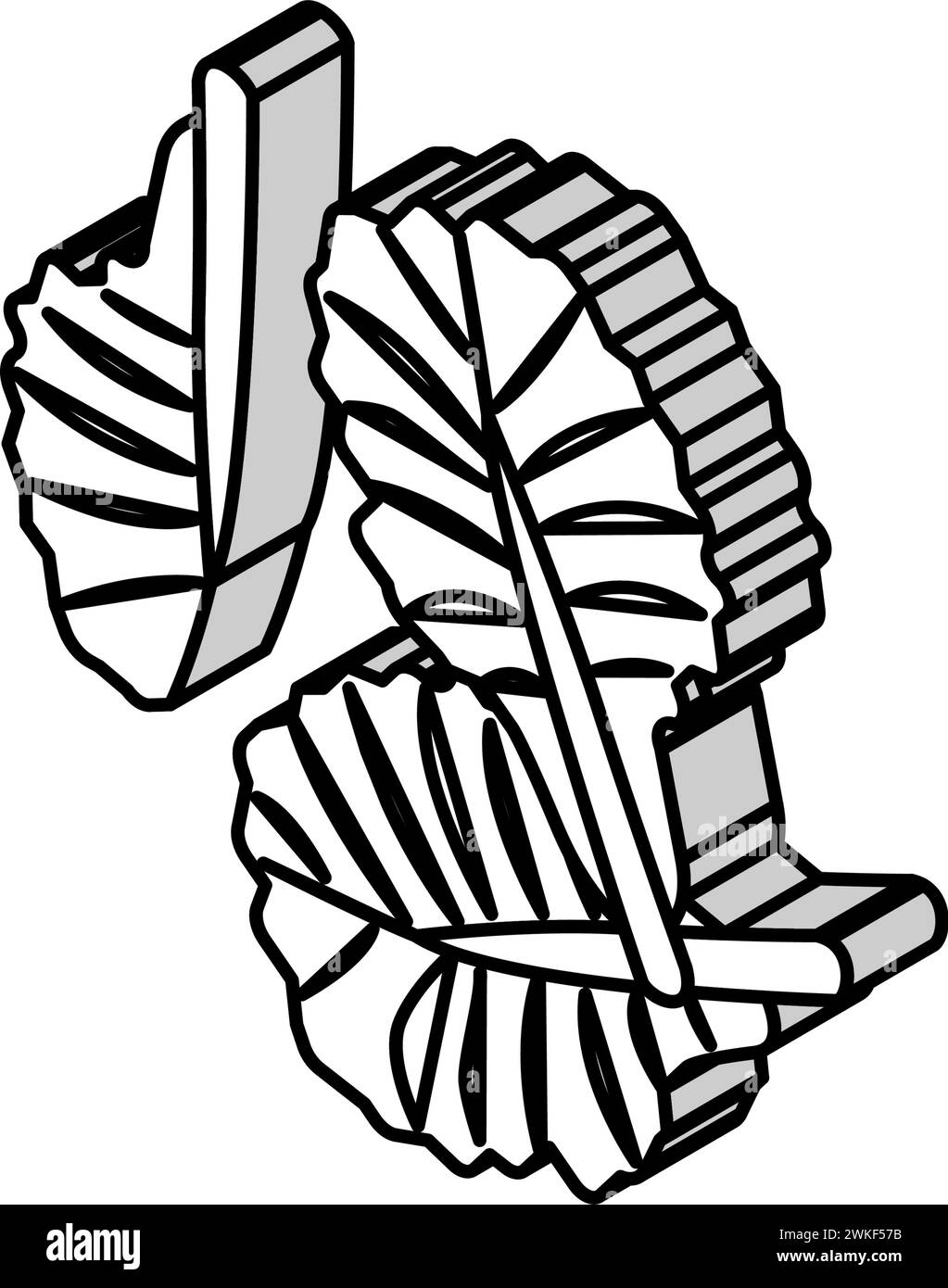 lettuce slice food cut isometric icon vector illustration Stock Vector ...