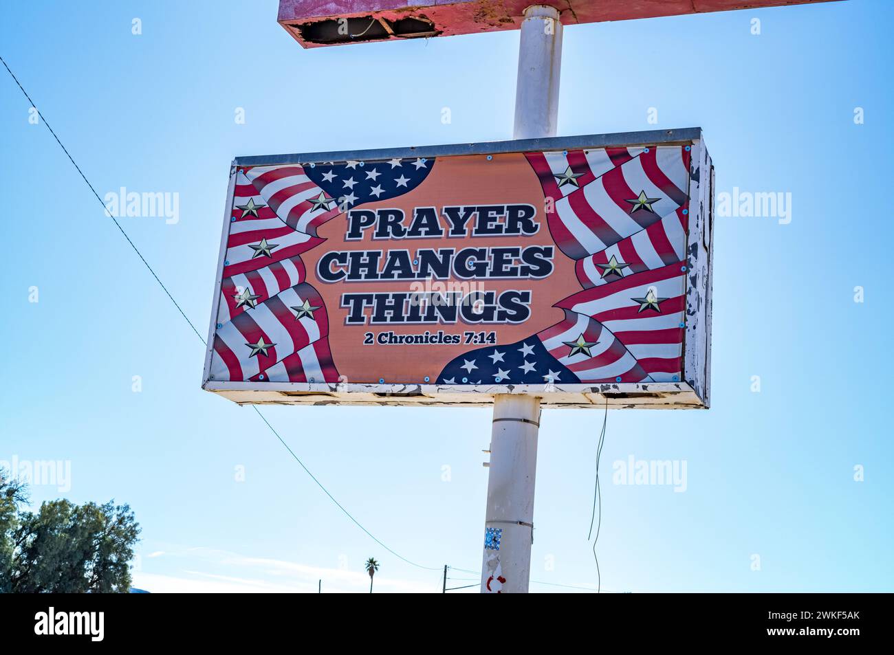 Prayer Changes Things, roadside sign, Baker, California Stock Photo - Alamy