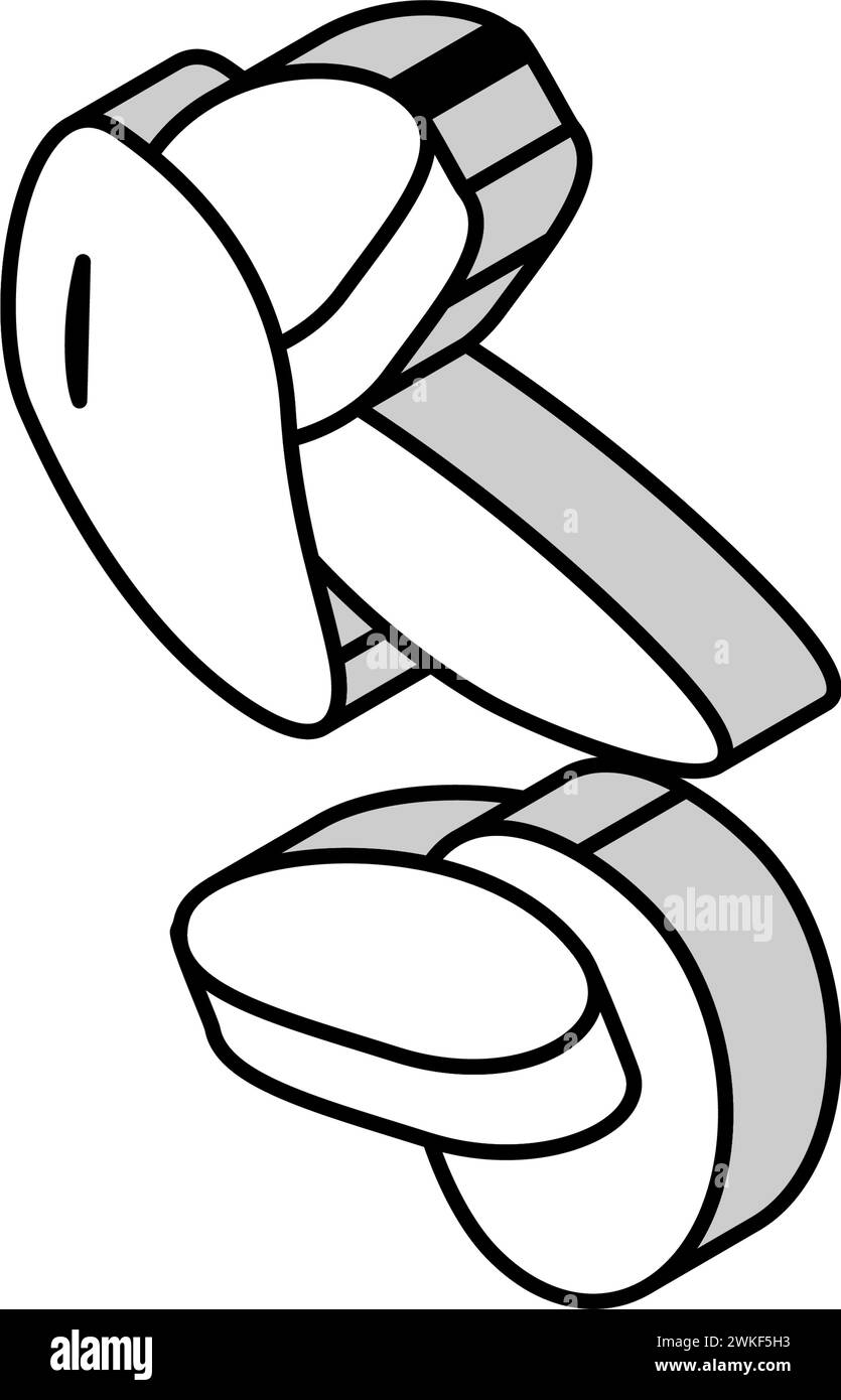 potato slice food cut isometric icon vector illustration Stock Vector ...