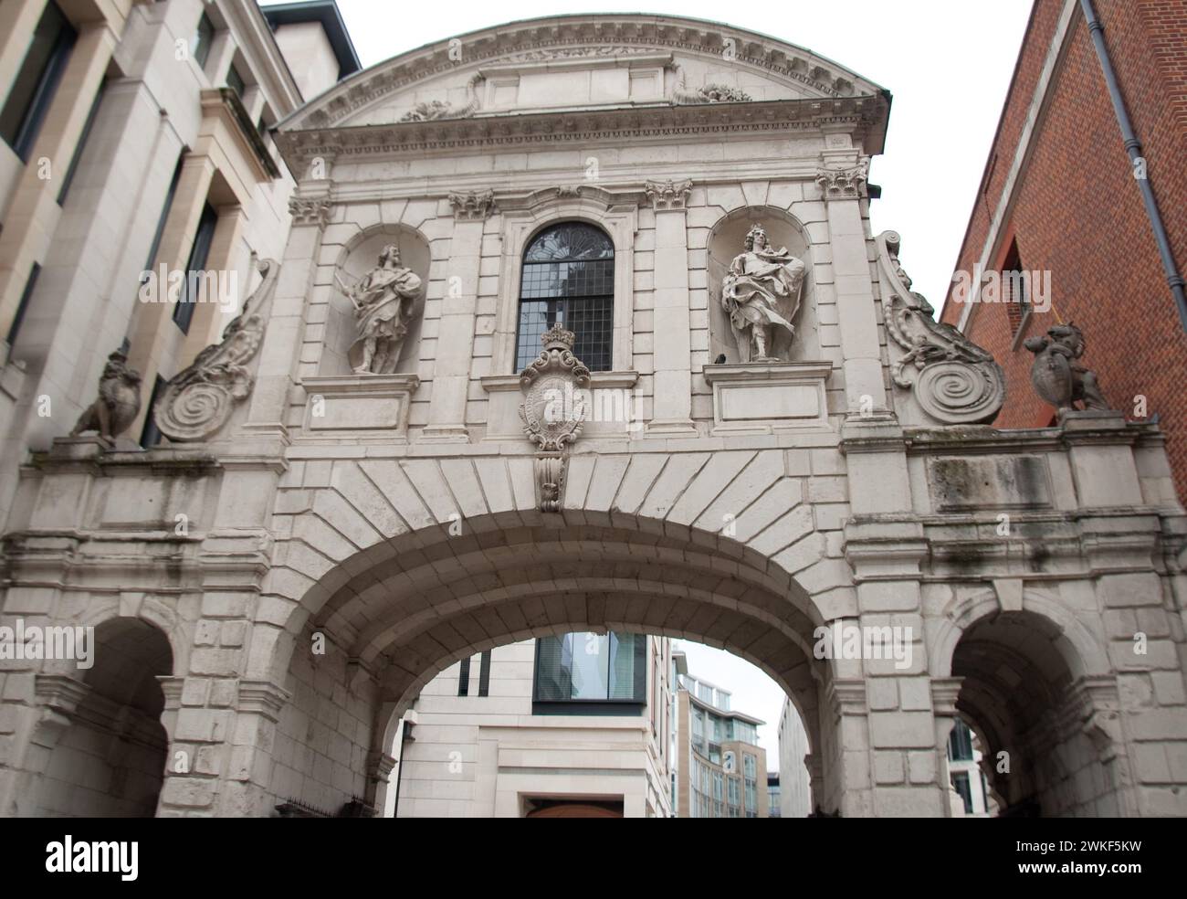 Temple Bar; Paternoster Square; City of London; London, UK; Ornate bar ...