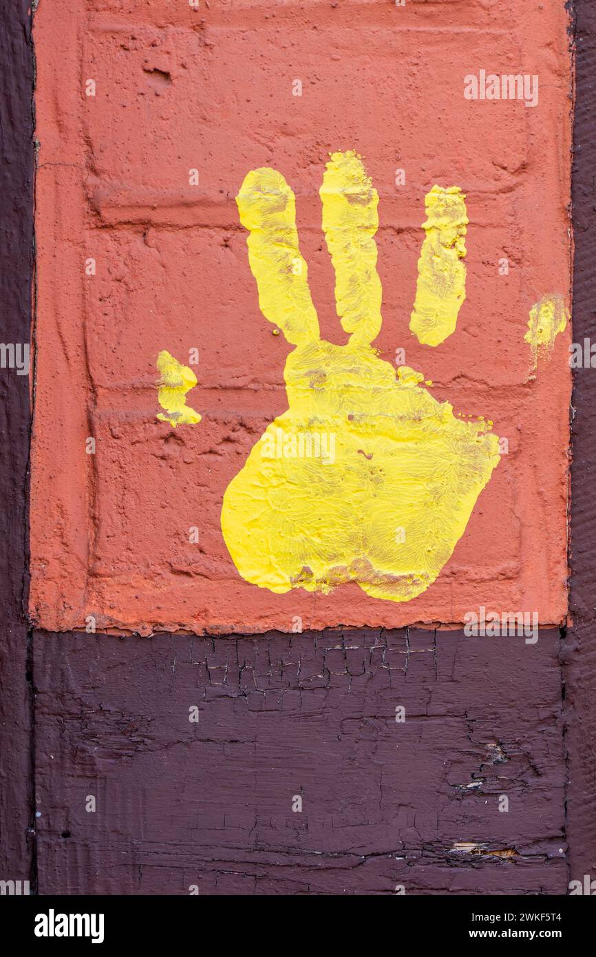 Handprint on stone hi-res stock photography and images - Alamy