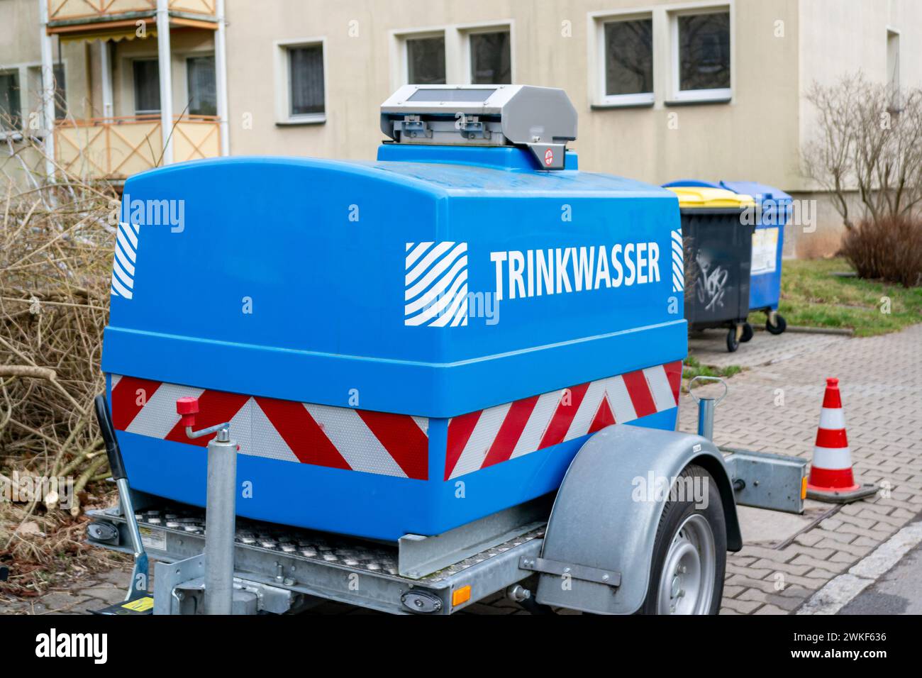 mobile drinking water tank for residents, tenants on a construction ...