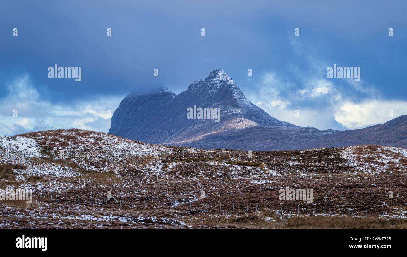 The mountain Suilven in the North West Highlands of Scotland Stock ...
