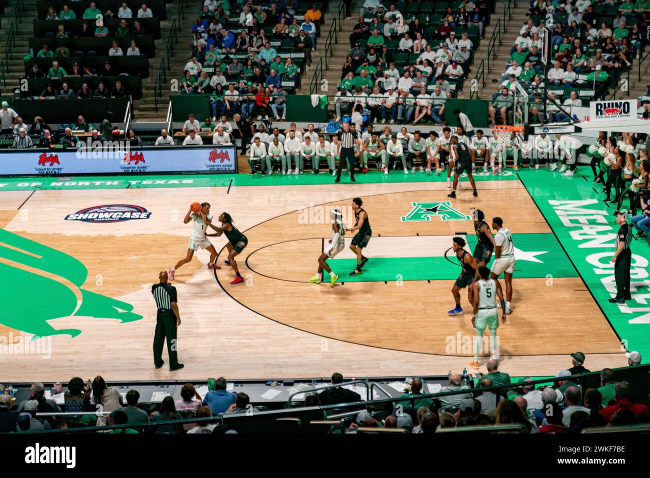 DENTON, TX - FEBRUARY 15: North Texas Mean Green and Memphis Tigers ...