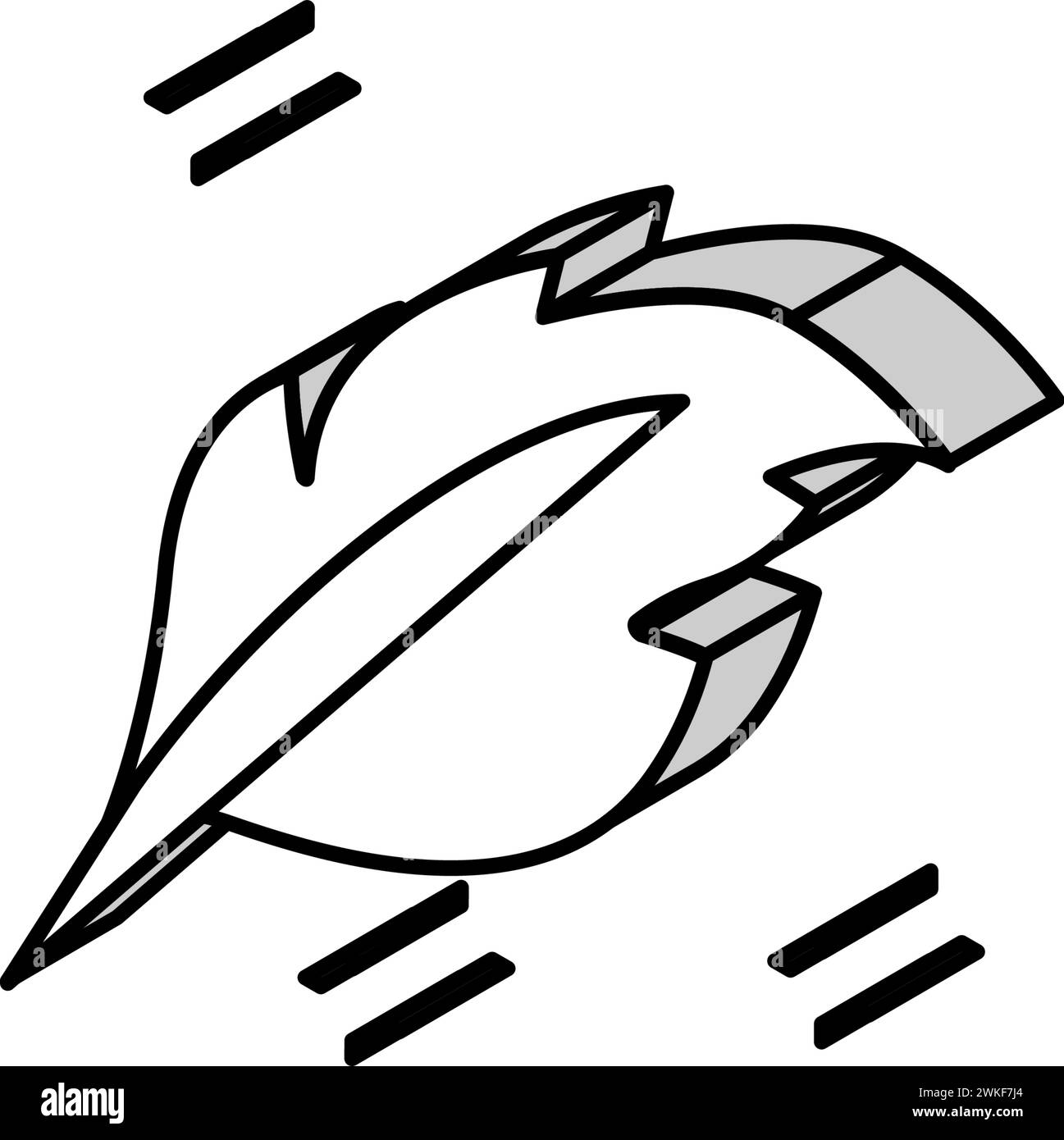 lightweight feather soft fluffy isometric icon vector illustration ...