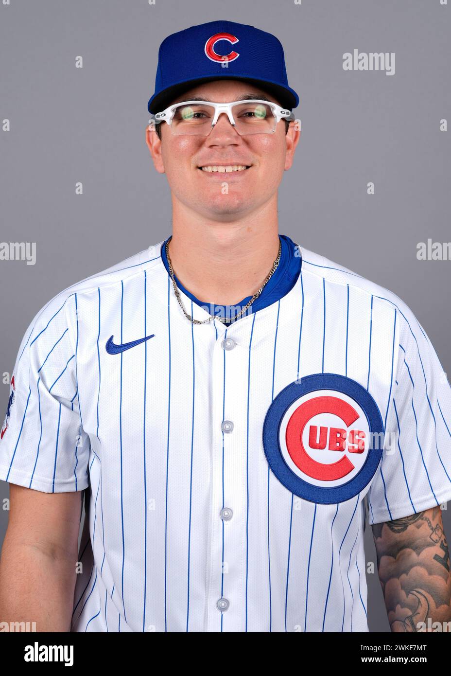 This is a 2024 photo of Ethan Roberts of the Chicago Cubs baseball team. This image reflects the ...