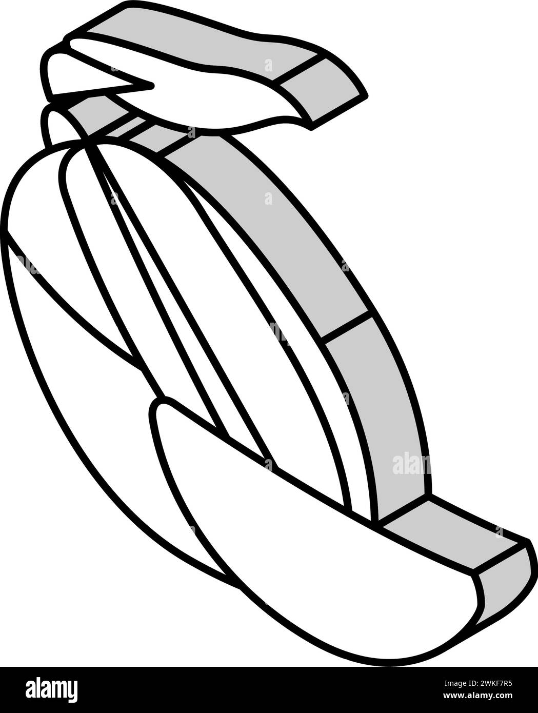 mango cut slice leaf isometric icon vector illustration Stock Vector ...