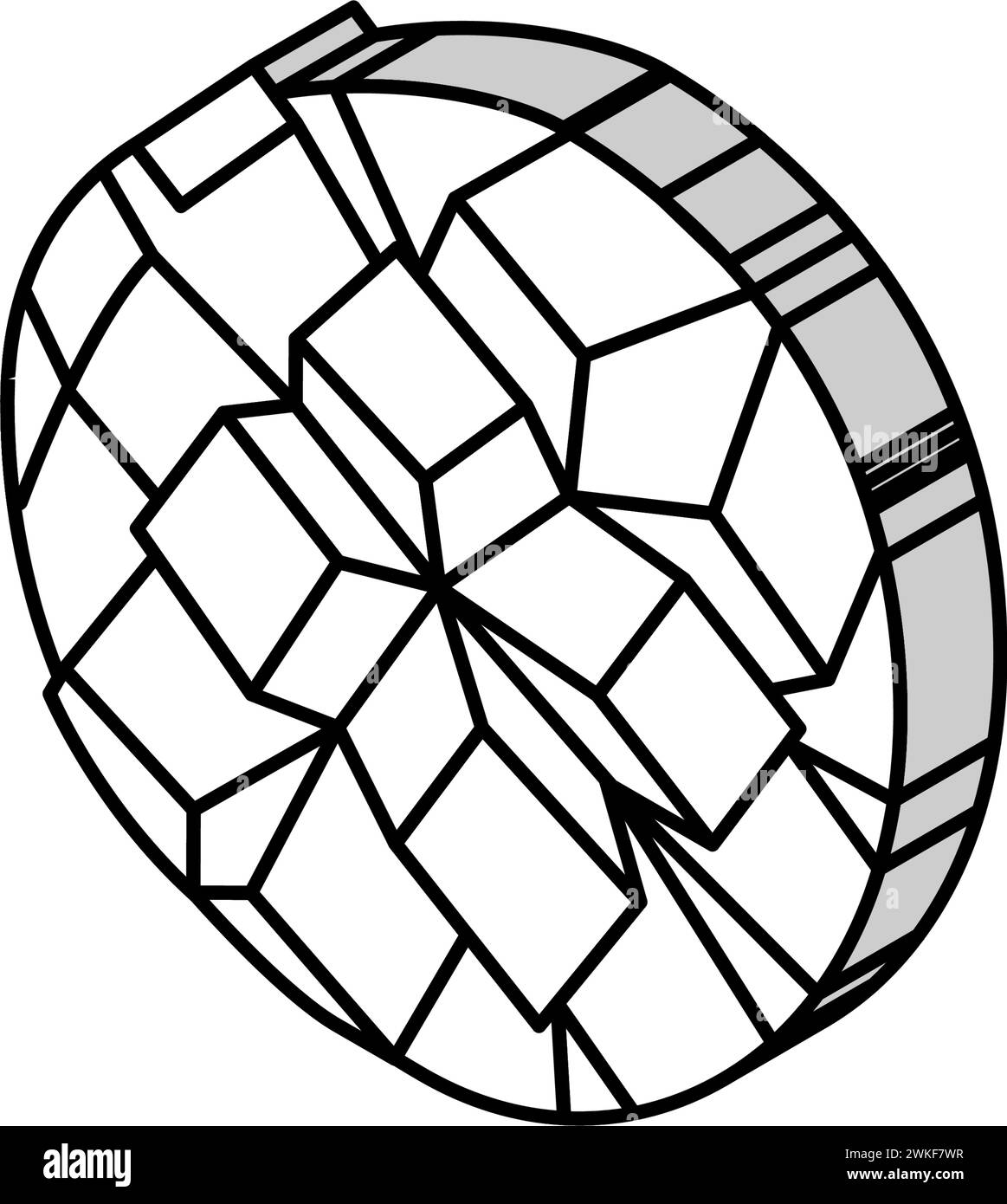 slice mango cube isometric icon vector illustration Stock Vector Image ...