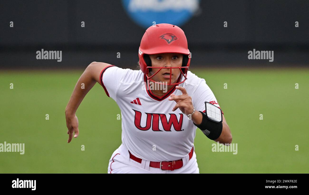Incarnate Word's Dominique Guerra runs during an NCAA softball game ...