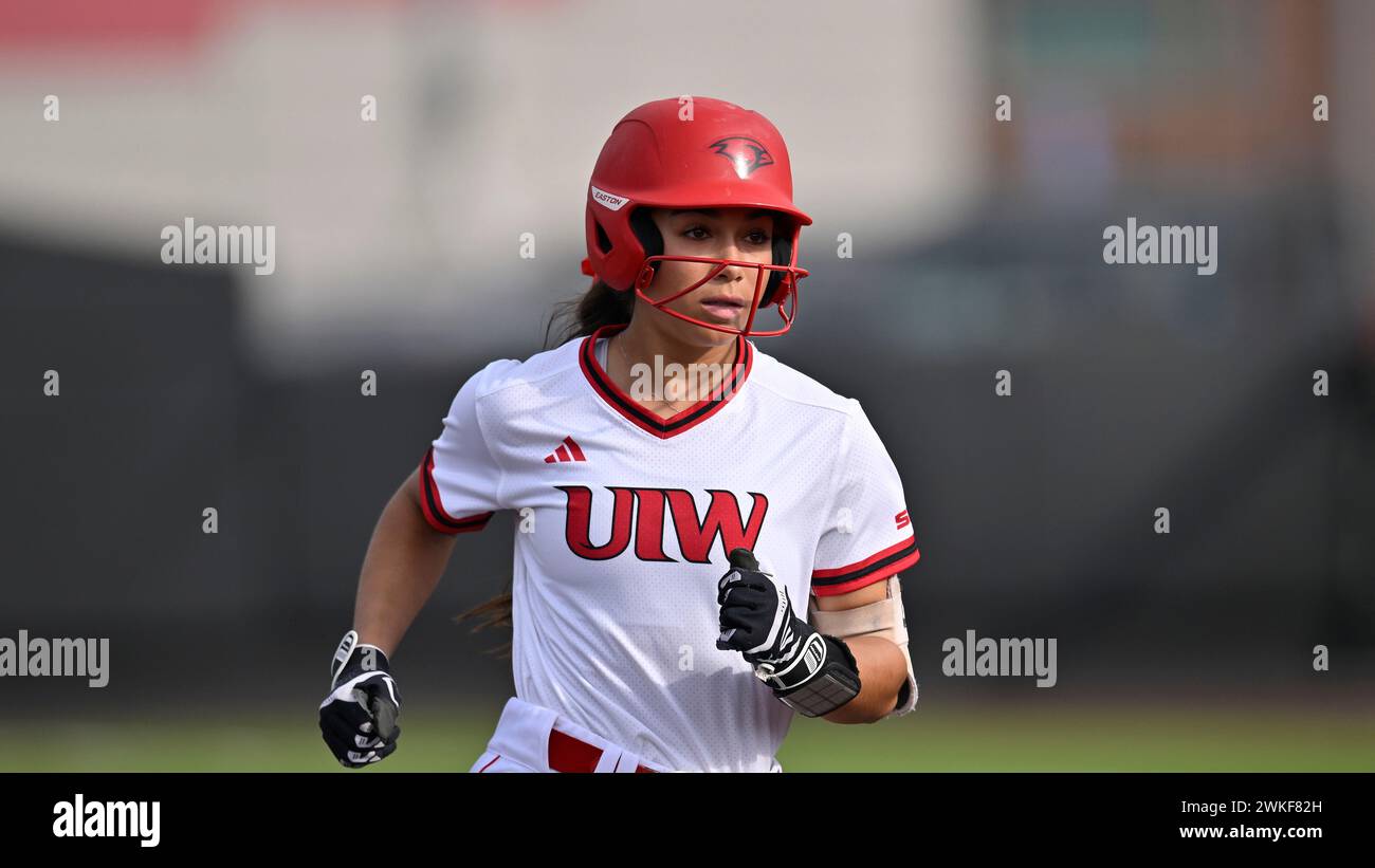 Incarnate Word's Jillian Gutierrez runs during an NCAA softball game ...