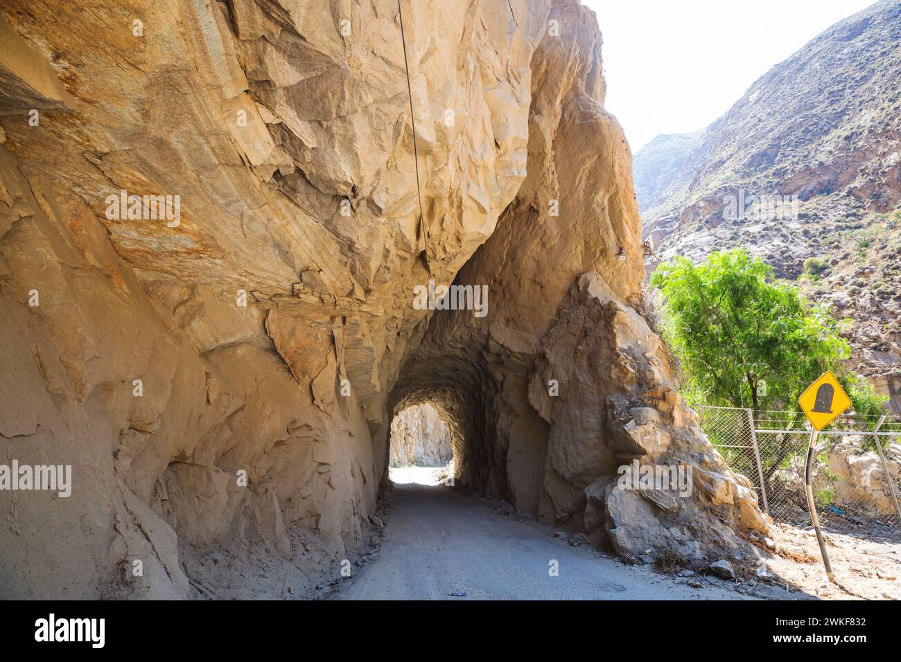 Tunnels on the road in canyon in Peru Stock Photo - Alamy