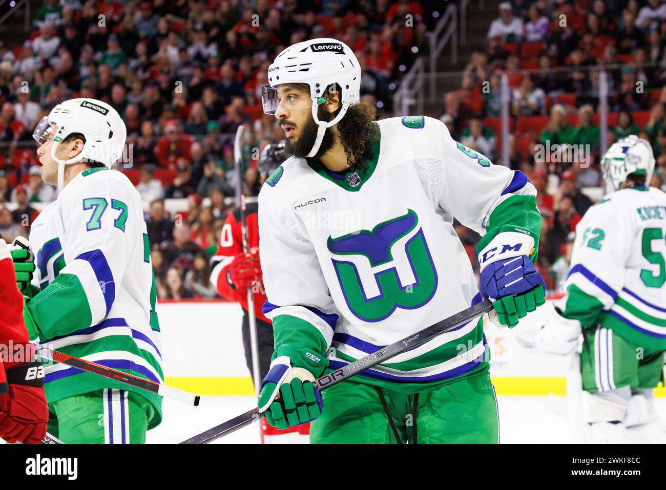 Carolina Hurricanes' Jalen Chatfield (5) skaes during an NHL hockey ...