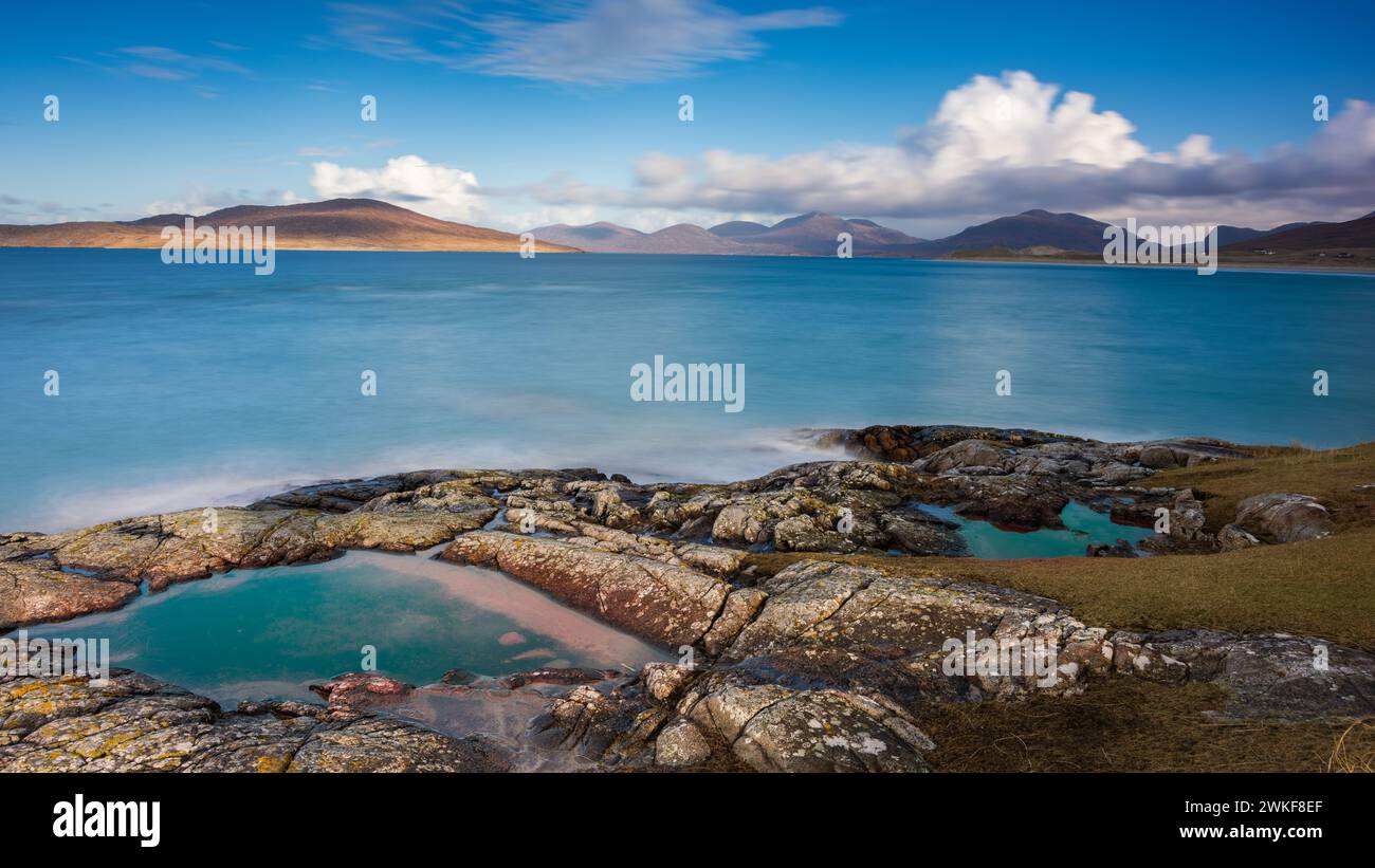 Rock pools on the beach, Isle of Harris, Scotland Stock Photo - Alamy
