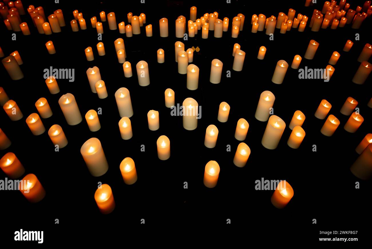 lots of glowing candles background for design purpose Stock Photo - Alamy