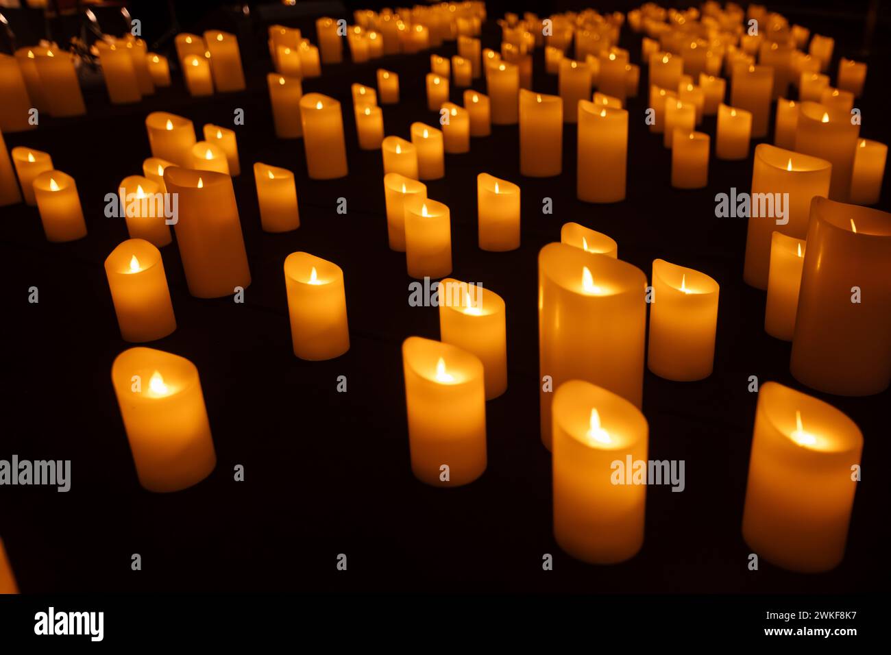 lots of glowing candles background for design purpose Stock Photo - Alamy