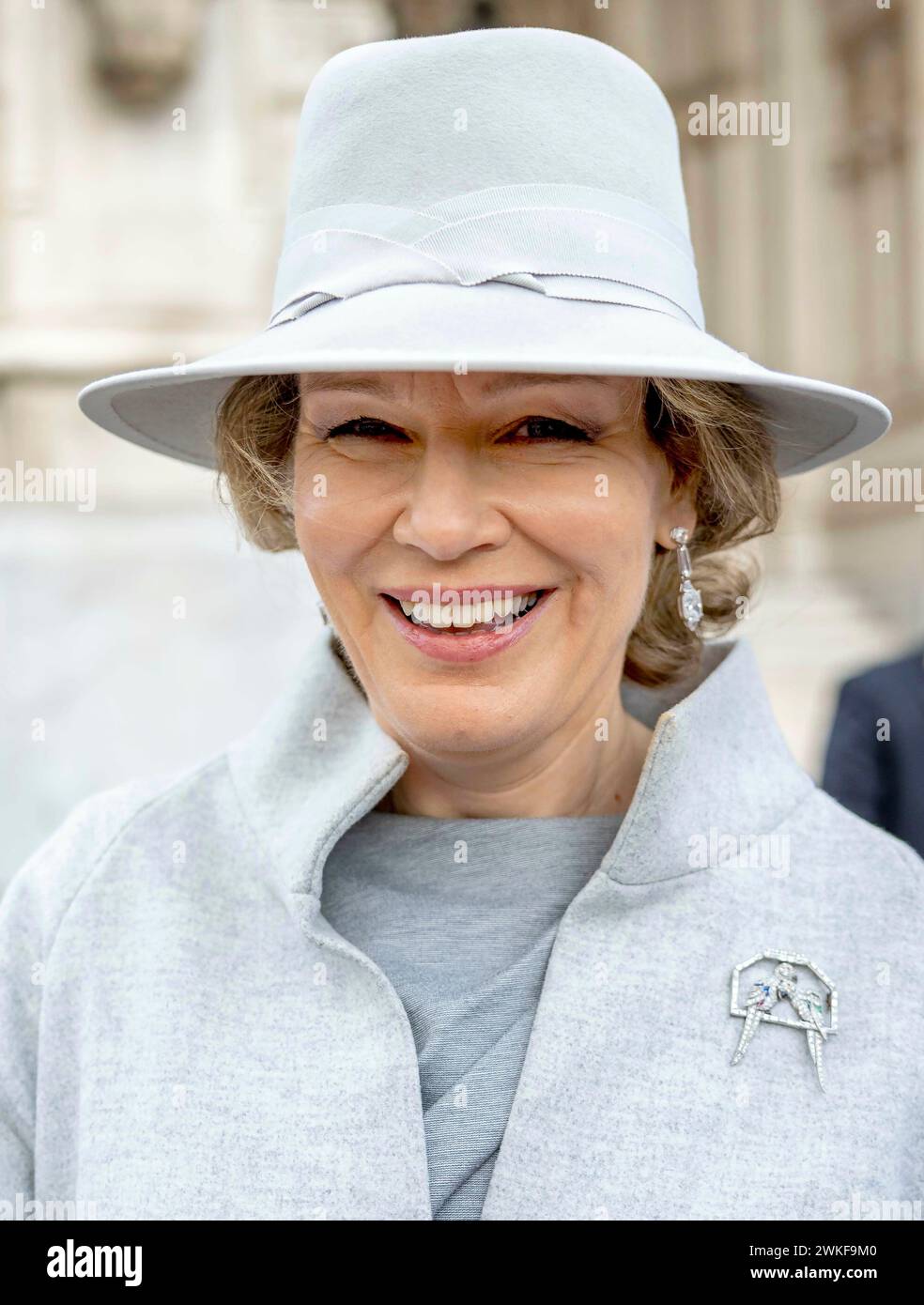 Brussel, Belgien. 20th Feb, 2024. Belgium Queen Mathilde and King Filip ...