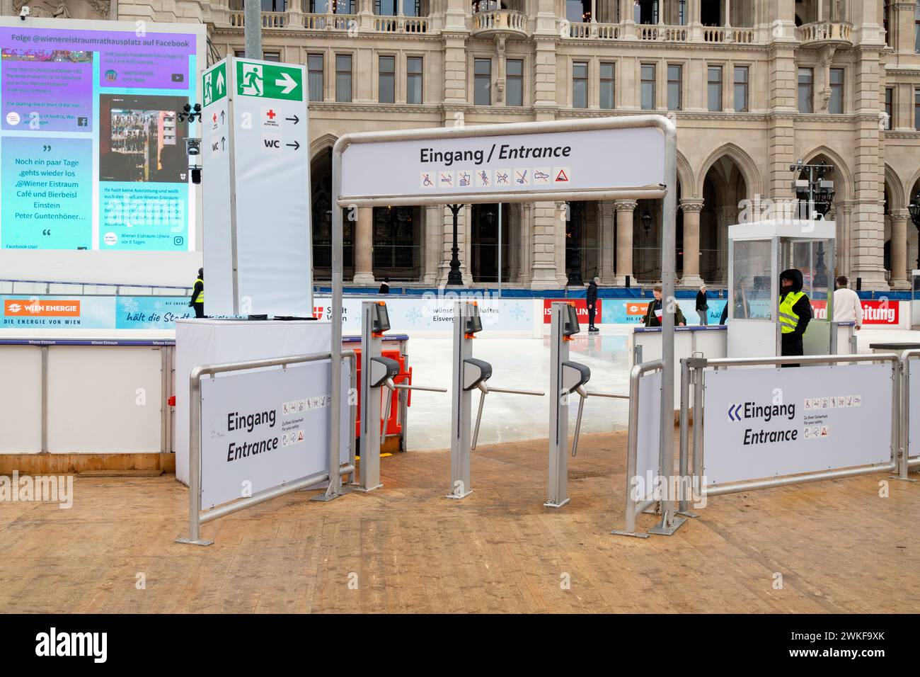 Wiener Eistraum ice rink at the Rathaus, Vienna, Austria Stock Photo ...