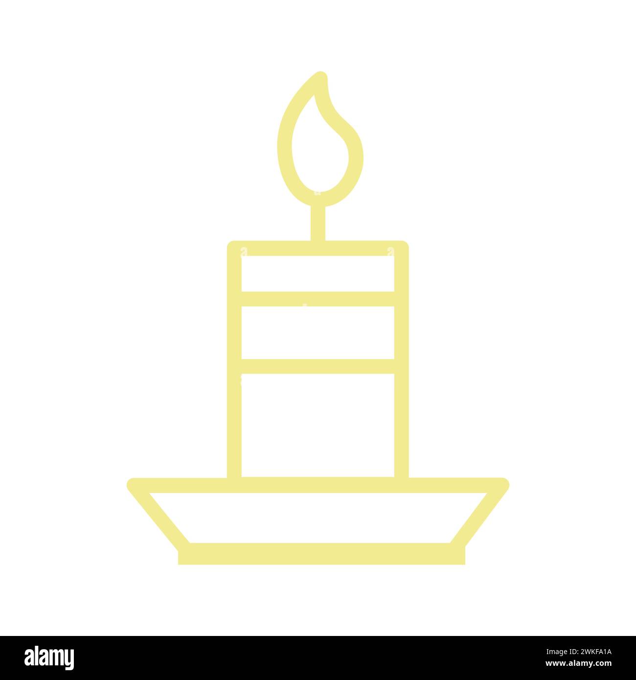 Christmas candle simple outline Stock Vector Images - Alamy