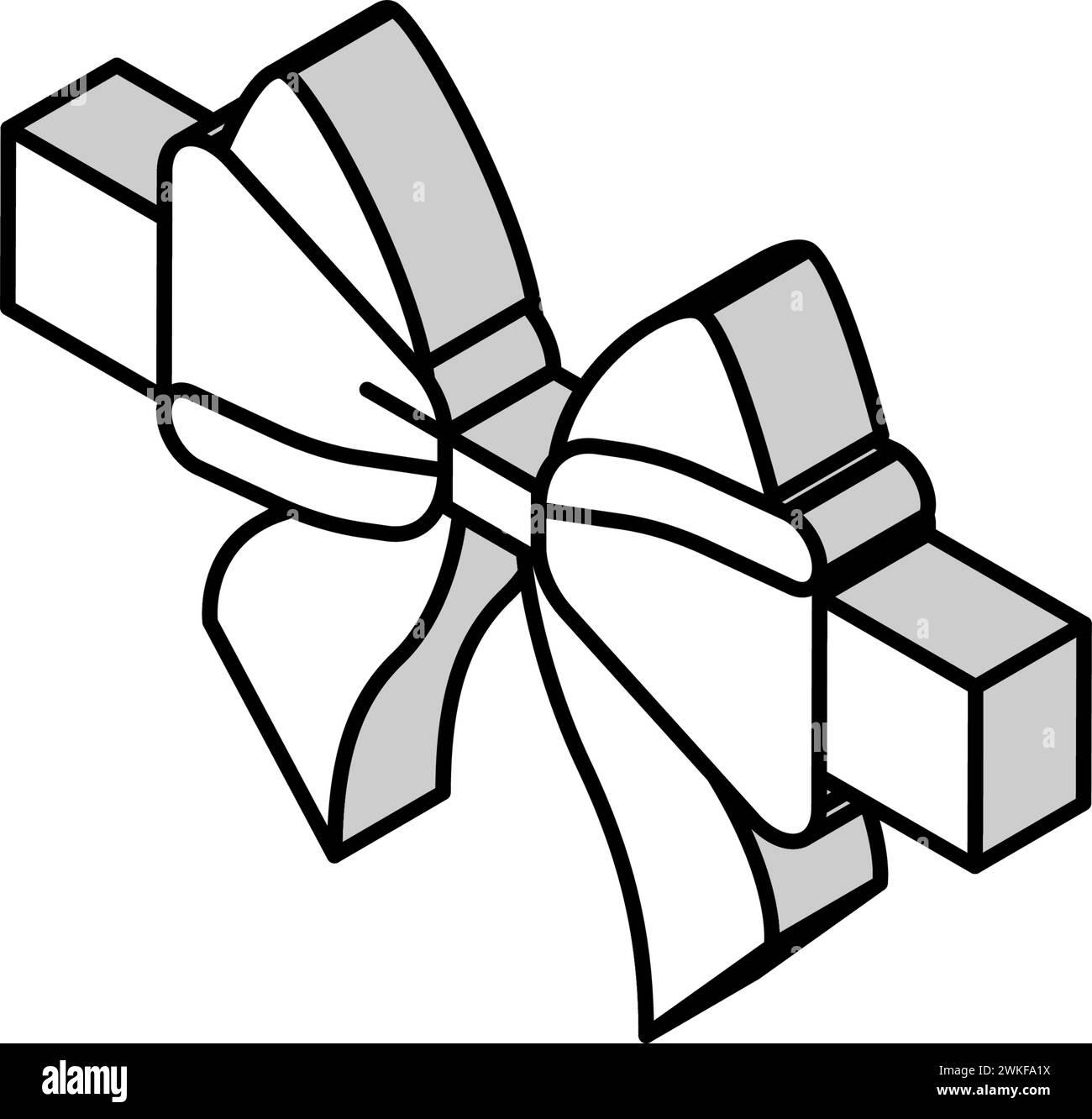 red ribbon banner design isometric icon vector illustration Stock ...