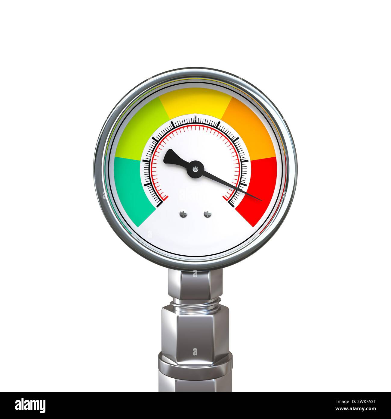 Close-up of a modern pressure gauge for industrial use, isolated on ...