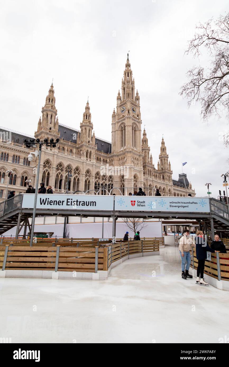 Ice skating rink at the town hall hi-res stock photography and images ...
