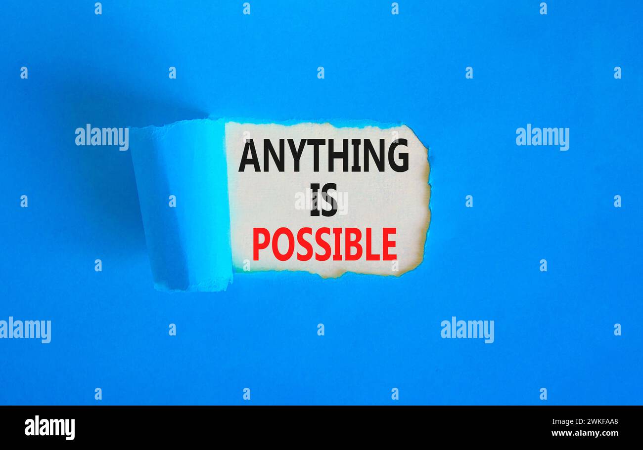 Anything is possible symbol. Concept words Anything is possible on ...