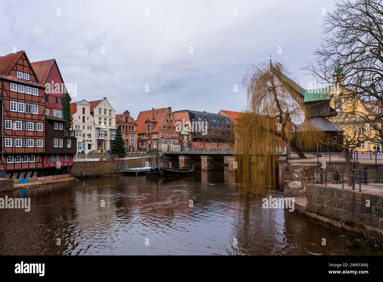 Panoramic view of the architecture of the old town of Lüneburg in ...