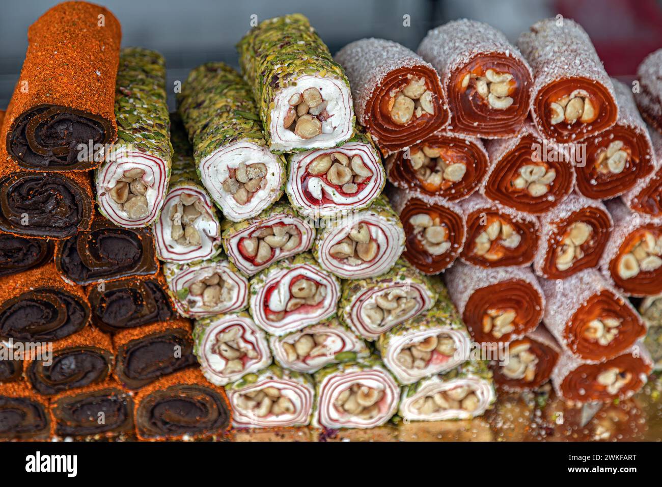 Rolled turkish delight hi-res stock photography and images - Alamy