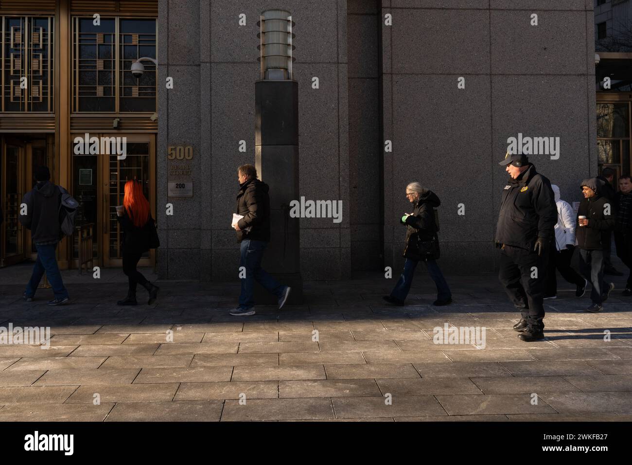 Manhattan, United States. 20th Feb, 2024. People wait to enter the ...