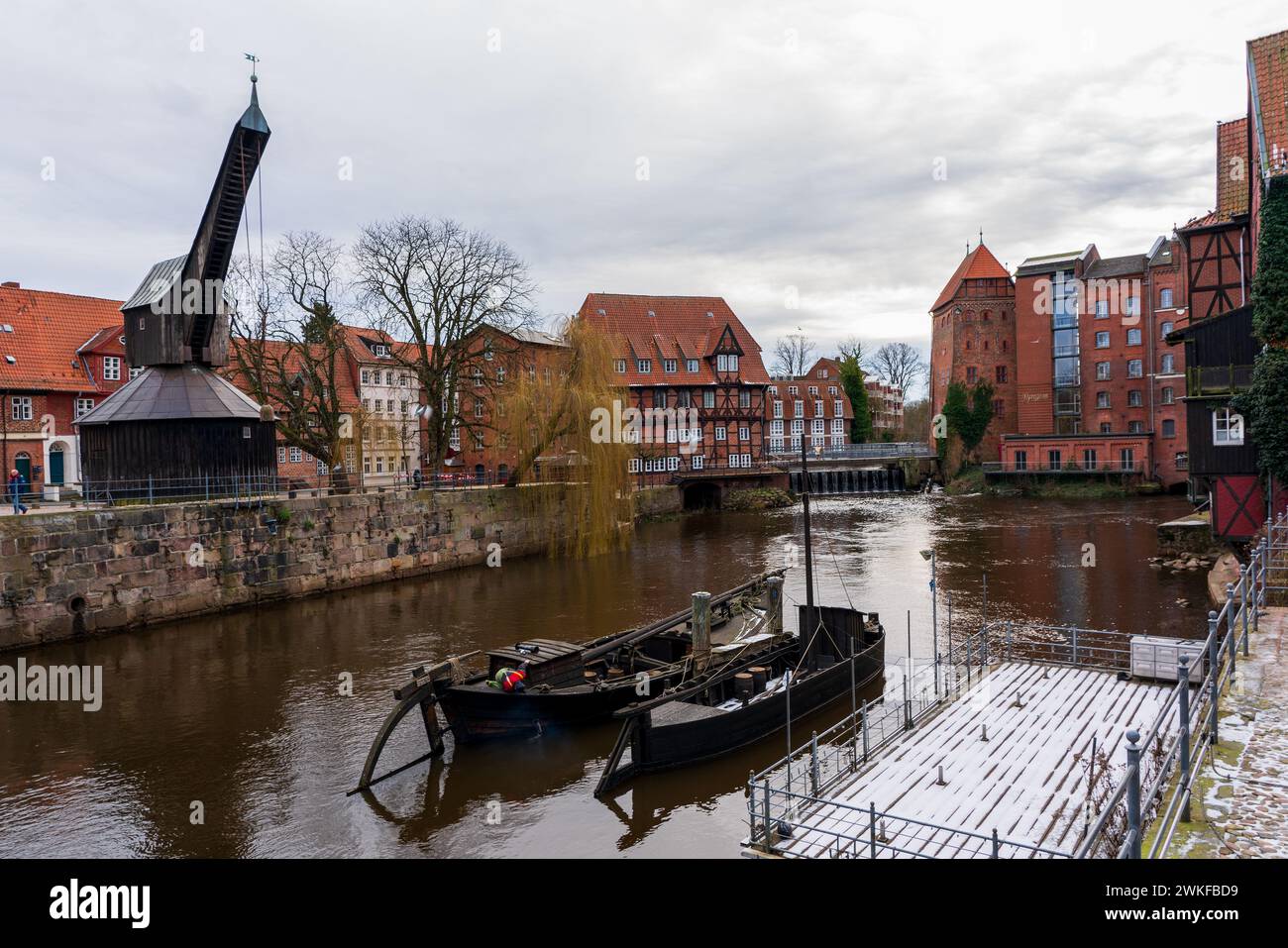 Panoramic view of the architecture of the old town of Lüneburg in ...