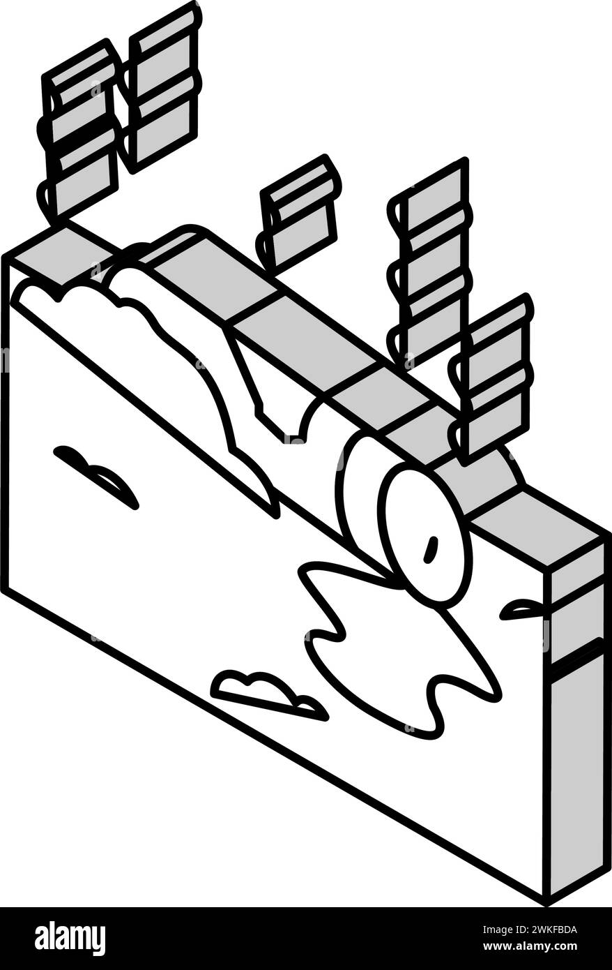 battery pollution isometric icon vector illustration Stock Vector Image ...