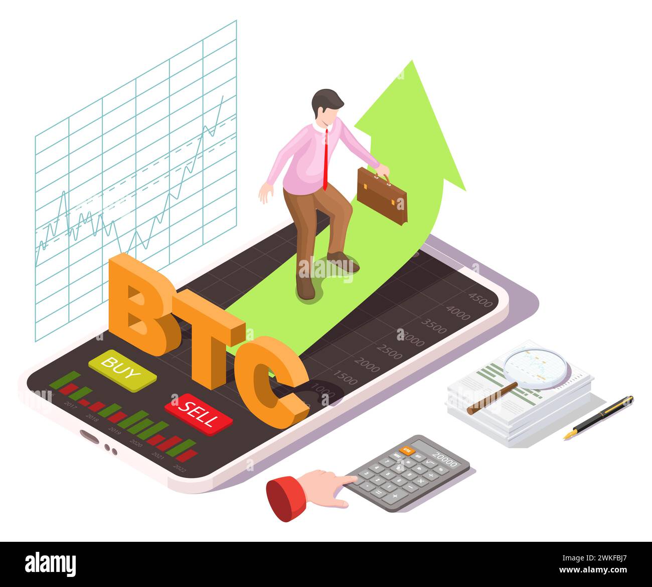 3d online trading graph Cut Out Stock Images & Pictures - Alamy