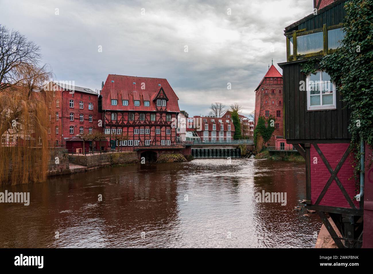 Panoramic view of the architecture of the old town of Lüneburg in ...